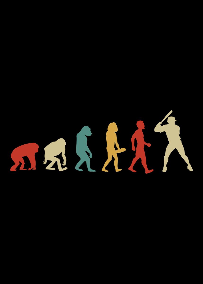 'Baseball Evolution' Poster, picture, metal print, paint by Cooldruck ...