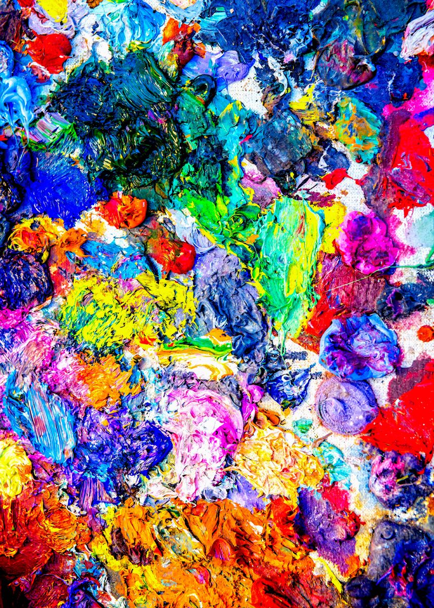 'Colorful Oil Paint Palette' Poster, picture, metal print, paint by Art ...