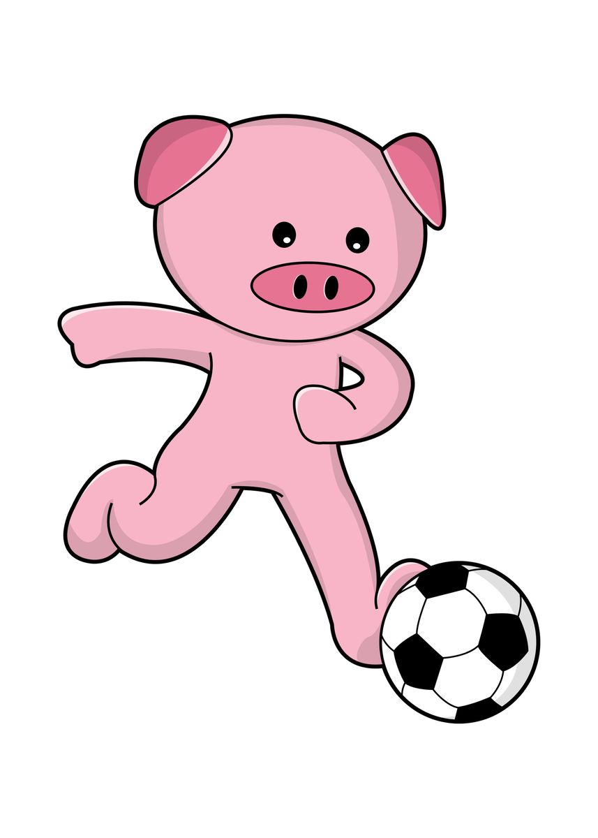 'Pig Soccer Soccer ball' Poster, picture, metal print, paint by Markus ...