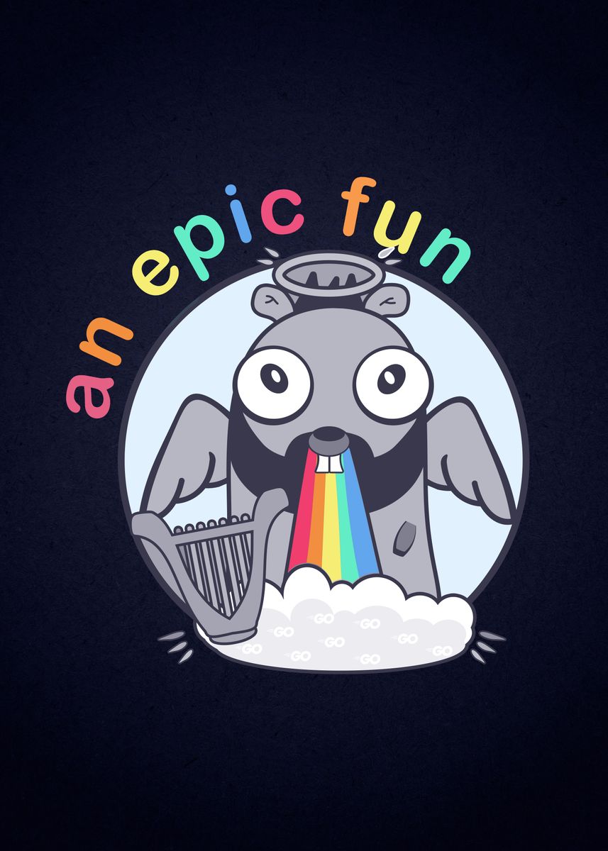 'Golang Gopher angel' Poster, picture, metal print, paint by Kari Sl ...