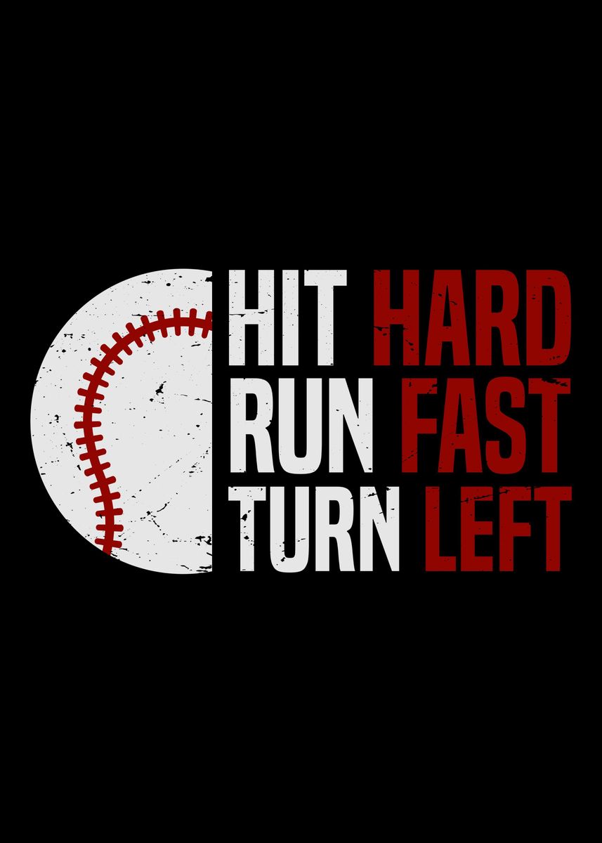 'Baseball Hit Hard' Poster, picture, metal print, paint by Cooldruck ...