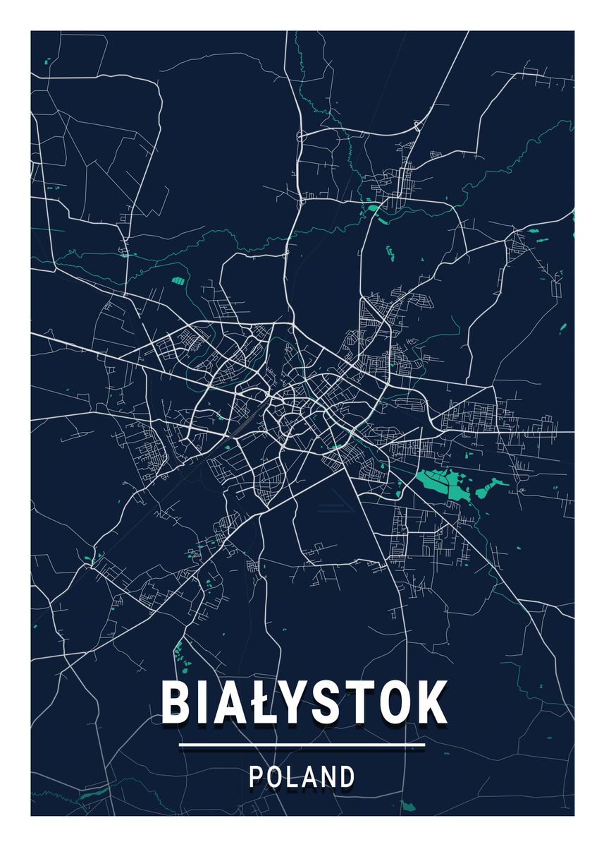 'Biaystok Blue Dark Color ' Poster by Tien Stencil | Displate