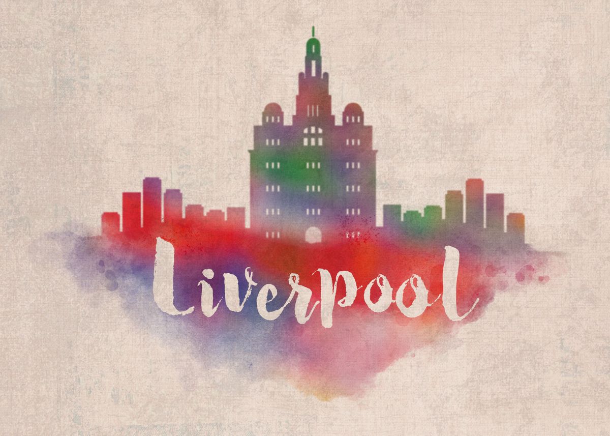 'Liverpool Watercolor City ' Poster by Design Turnpike | Displate