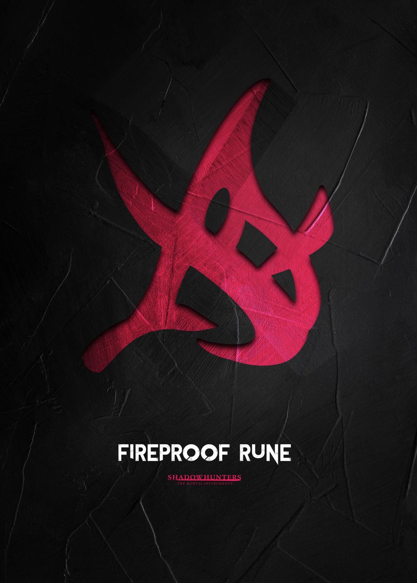 'The Fireproof Rune' Poster, picture, metal print, paint by Aaki | Displate
