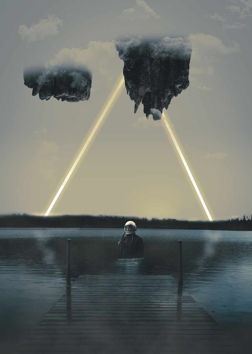 'Space Lake ' Poster, picture, metal print, paint by ...