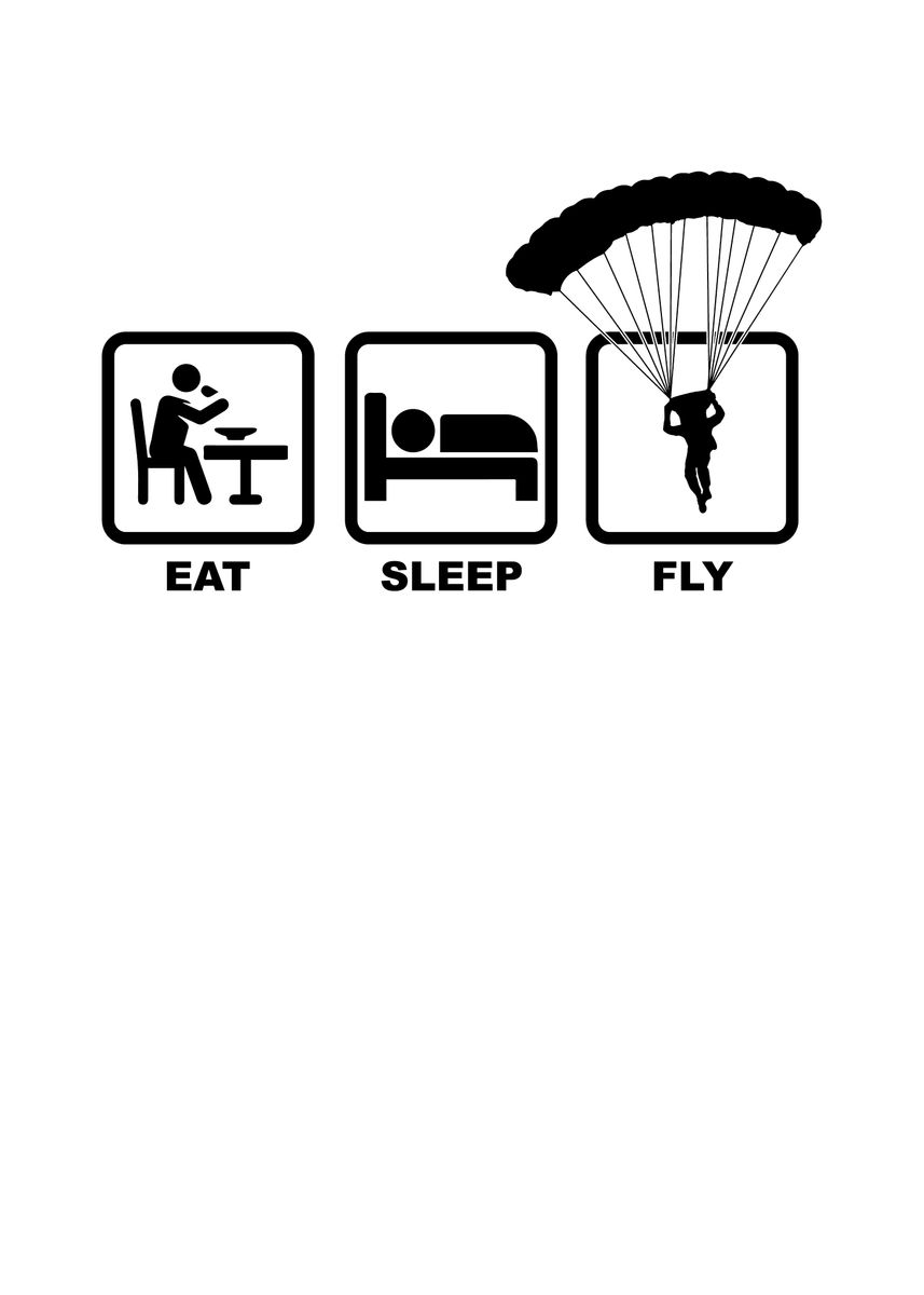 'Eat Sleep Fly' Poster, picture, metal print, paint by bananadesign ...