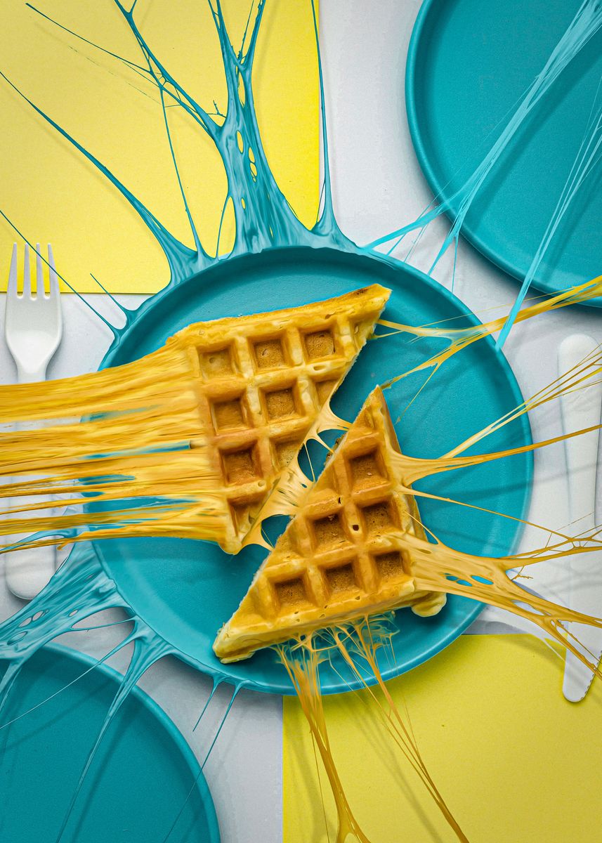 'Waffel Heaven' Poster, picture, metal print, paint by Mads Bo | Displate