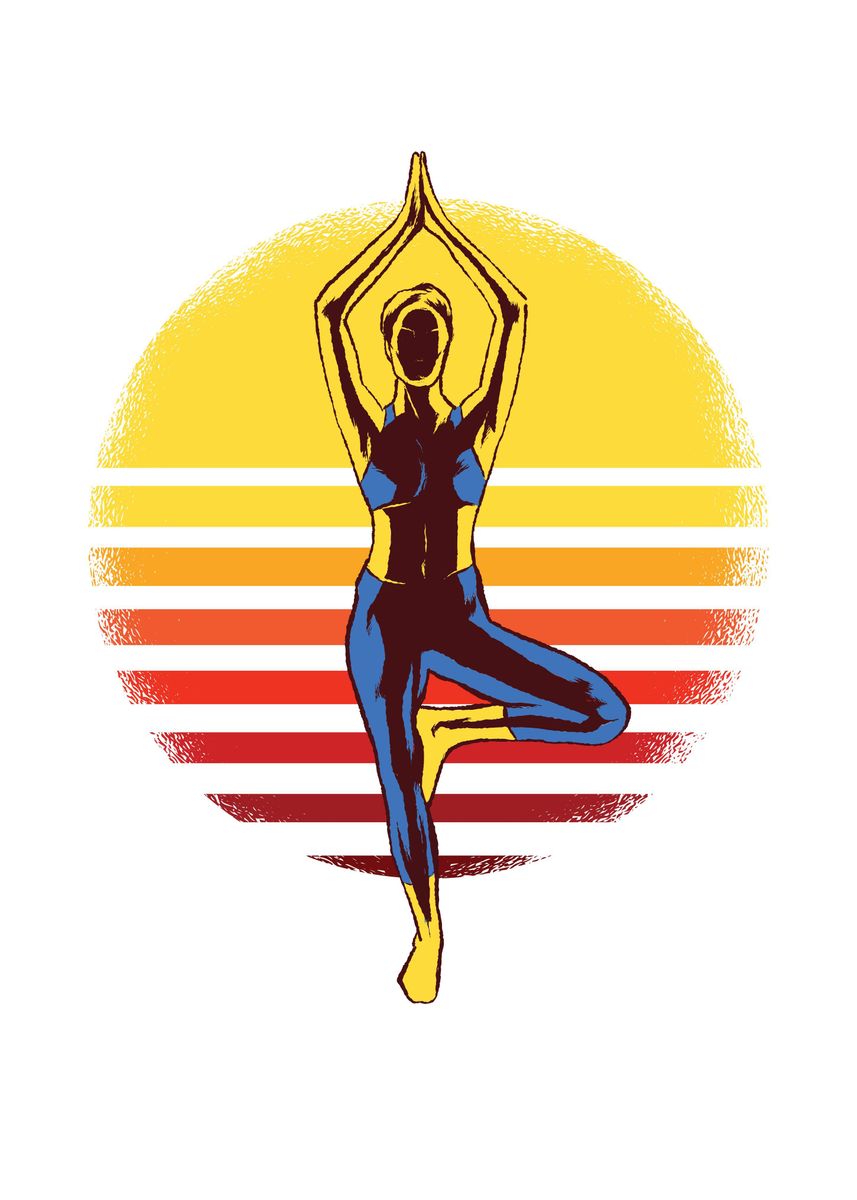 'Yoga Sunset' Poster, picture, metal print, paint by AlmightyFashion ...
