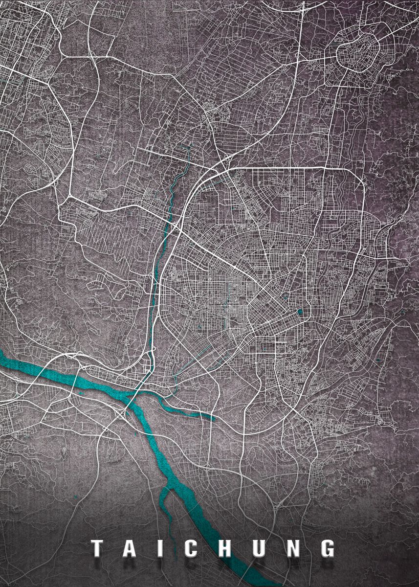'Taichung Map' Poster by Maksymilian Kulig | Displate