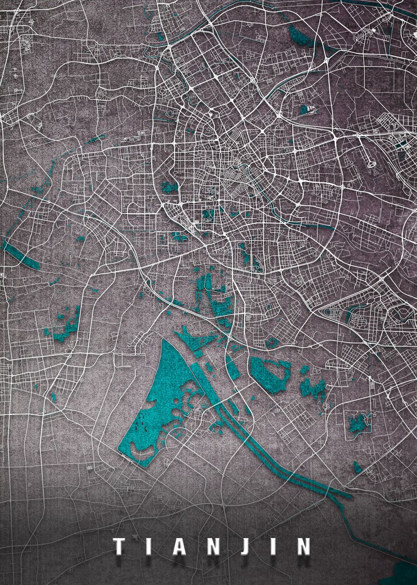 'Tianjin Map' Poster by Maksymilian Kulig | Displate