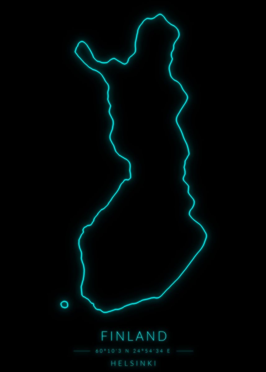 'Finland Neon' Poster by Jerhus | Displate