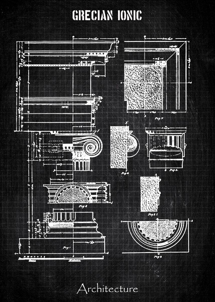 'GRECIAN IONIC' Poster, picture, metal print, paint by ZART DESIGN ...