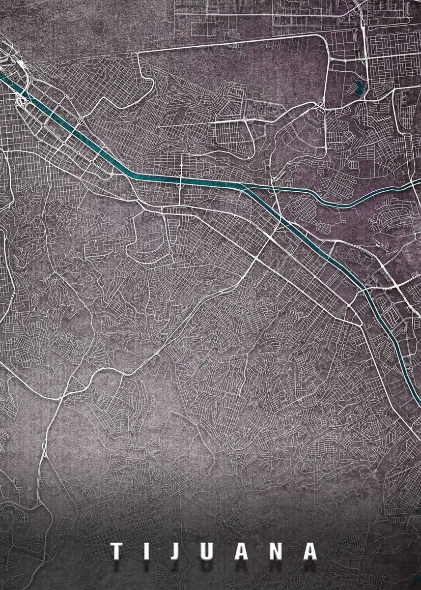 'Tijuana Map' Poster by Maksymilian Kulig | Displate