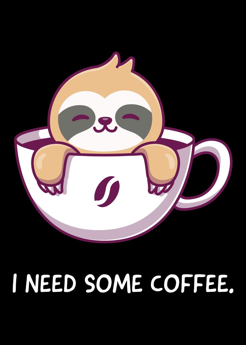 'Sloth Lazy Chill Relax gif' Poster, picture, metal print, paint by ...