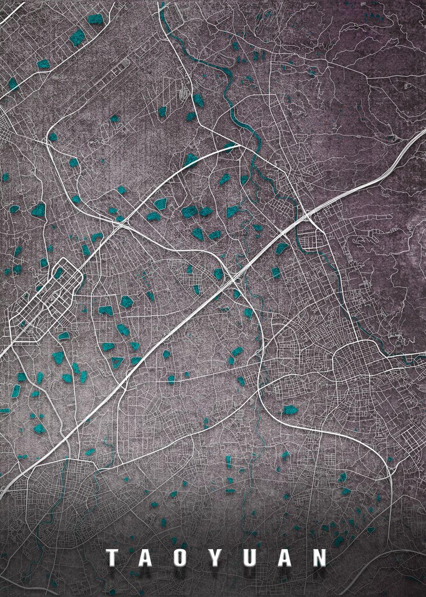 'Taoyuan Map' Poster by Maksymilian Kulig | Displate