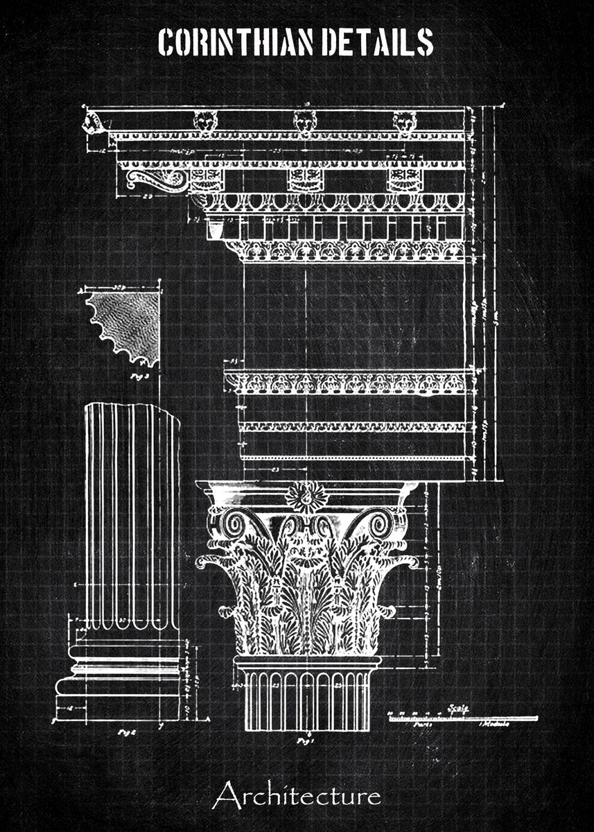 'corinthian' Poster, picture, metal print, paint by ZART DESIGN | Displate