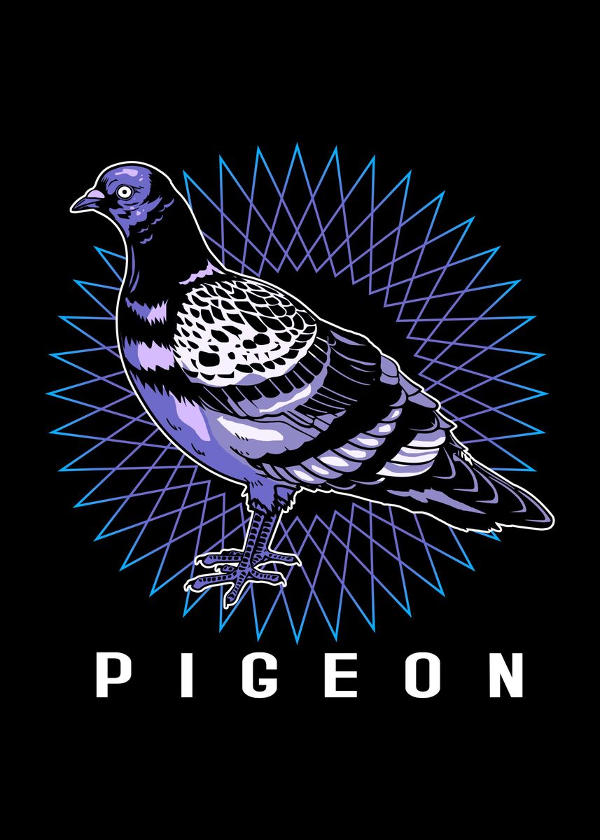 'Pigeon Abstract Bird' Poster, picture, metal print, paint by ...