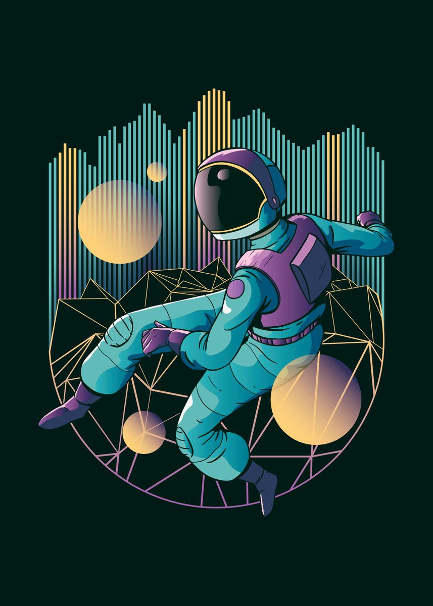 'Techno Astronaut' Poster by ArtNinja | Displate