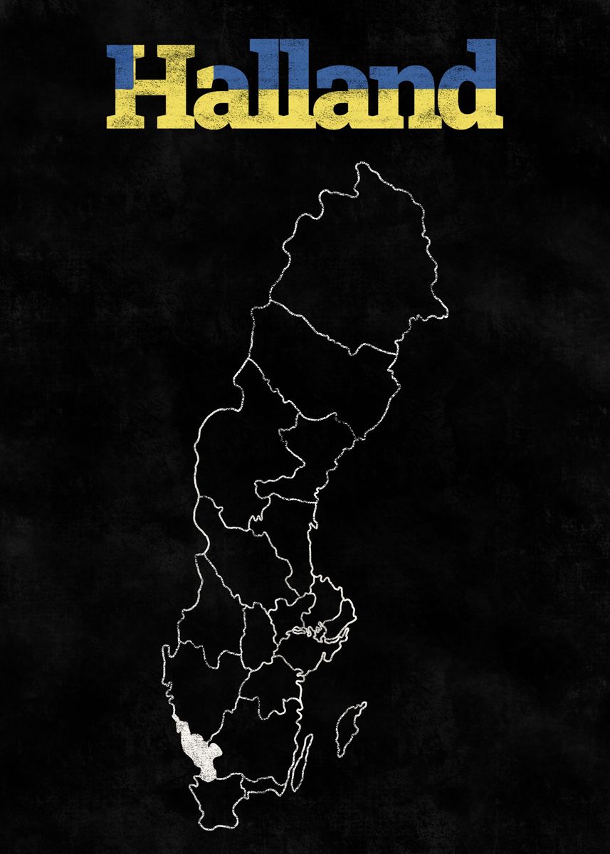 'Region Halland' Poster, picture, metal print, paint by Schwedenliebe ...