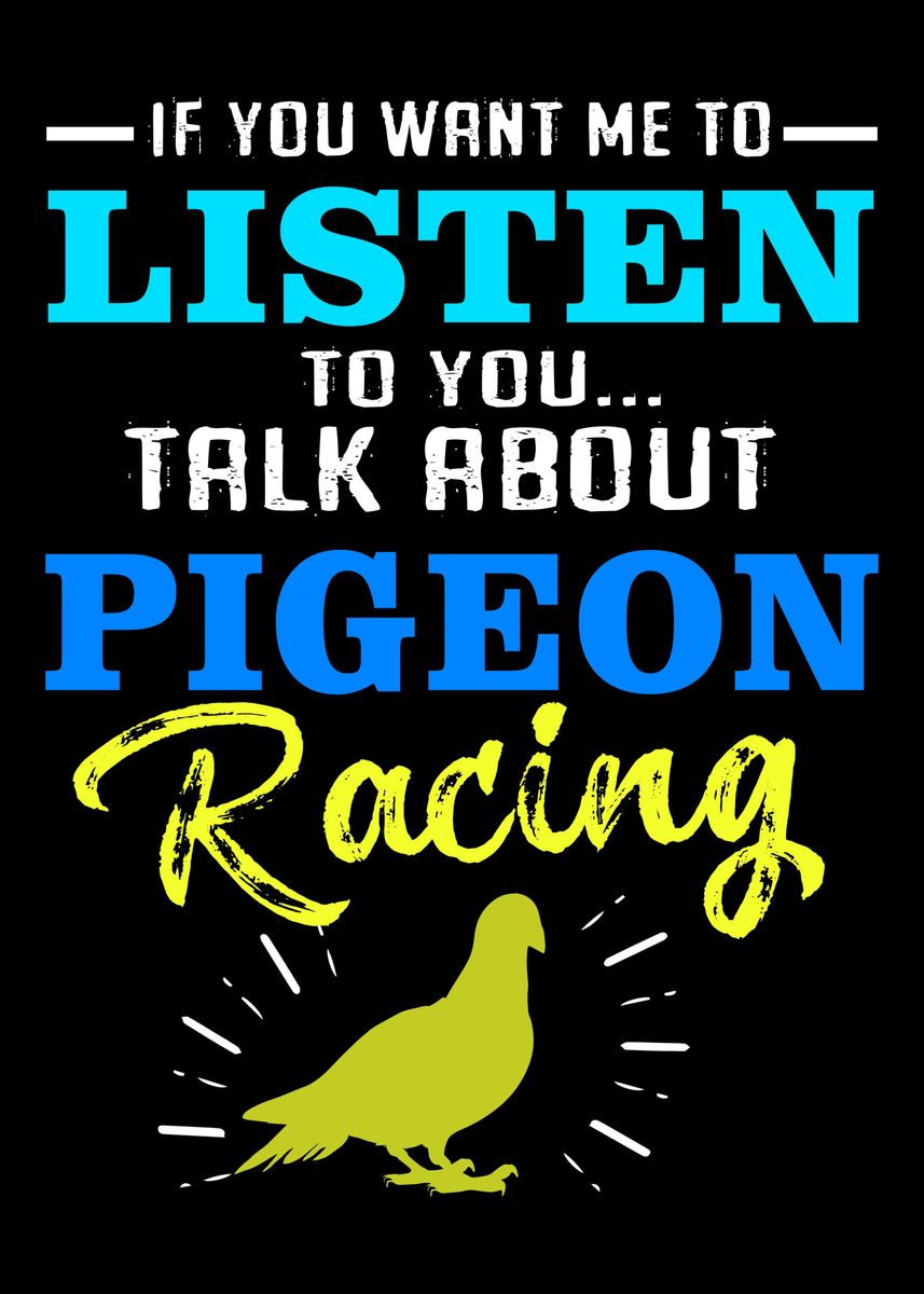 'Pigeon Funny Bird' Poster, picture, metal print, paint by FunnyGifts ...