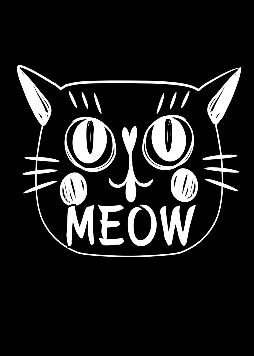 'Cat Face' Poster, picture, metal print, paint by ZS C O M M E R C E ...