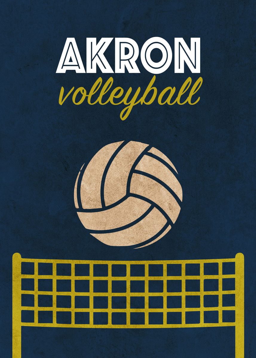 'Akron College Volleyball' Poster, picture, metal print, paint by ...