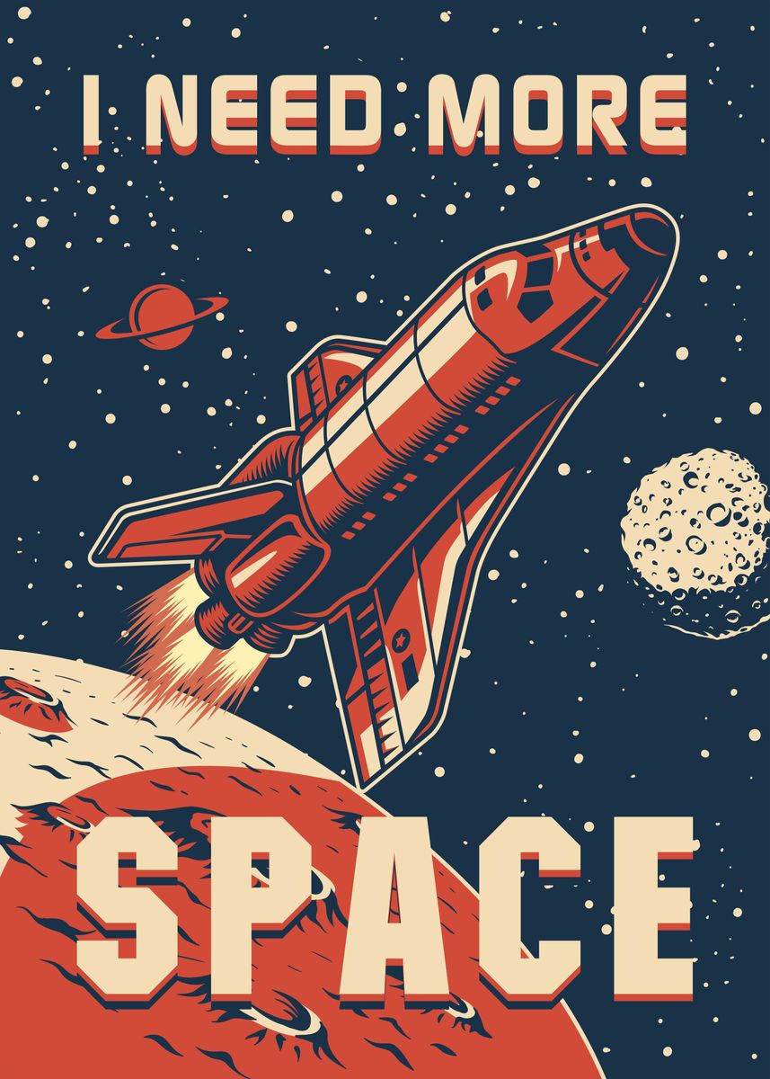 'I Need More Space' Poster, picture, metal print, paint by Kunyah ...