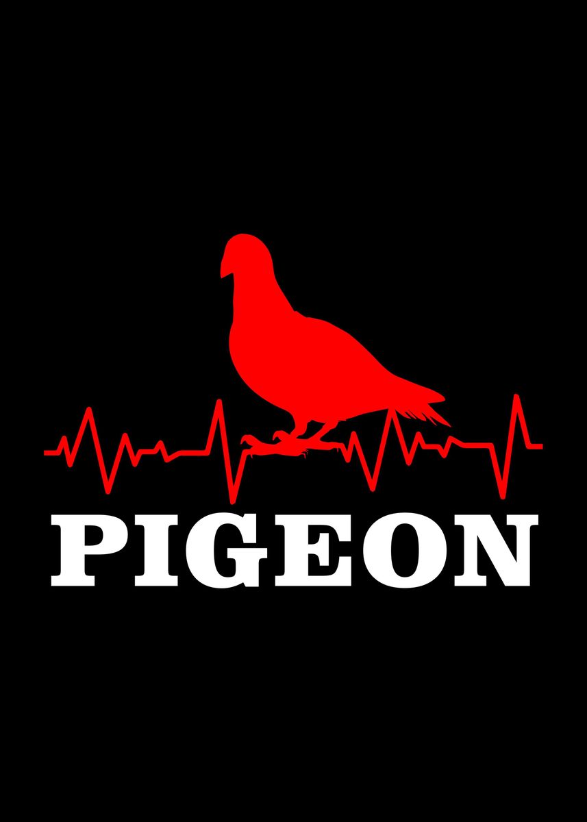 'Pigeon Bird Heartbeat' Poster, picture, metal print, paint by ...