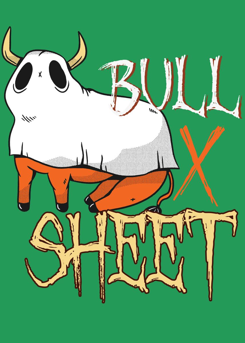 'Ghost Ox' Poster, picture, metal print, paint by MrColorUp | Displate