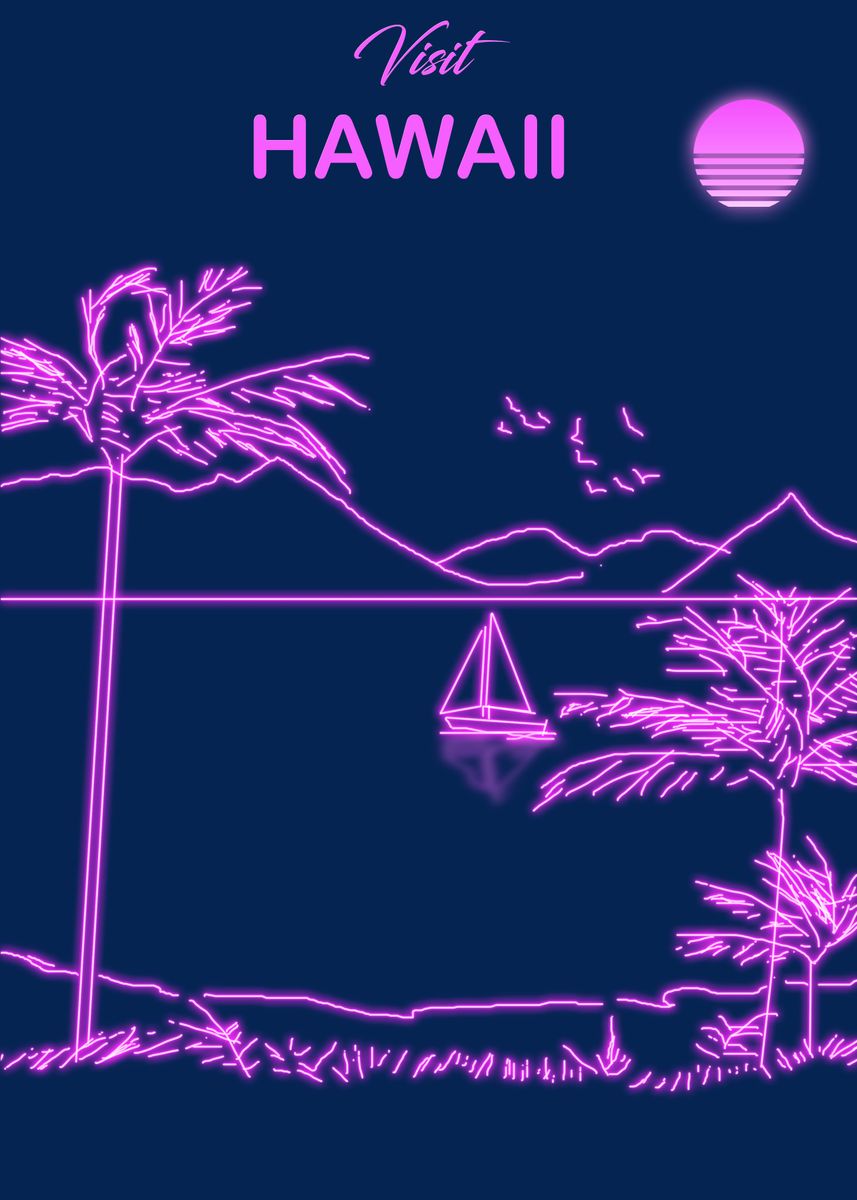 'Hawaii' Poster, picture, metal print, paint by Sayan Visuals | Displate