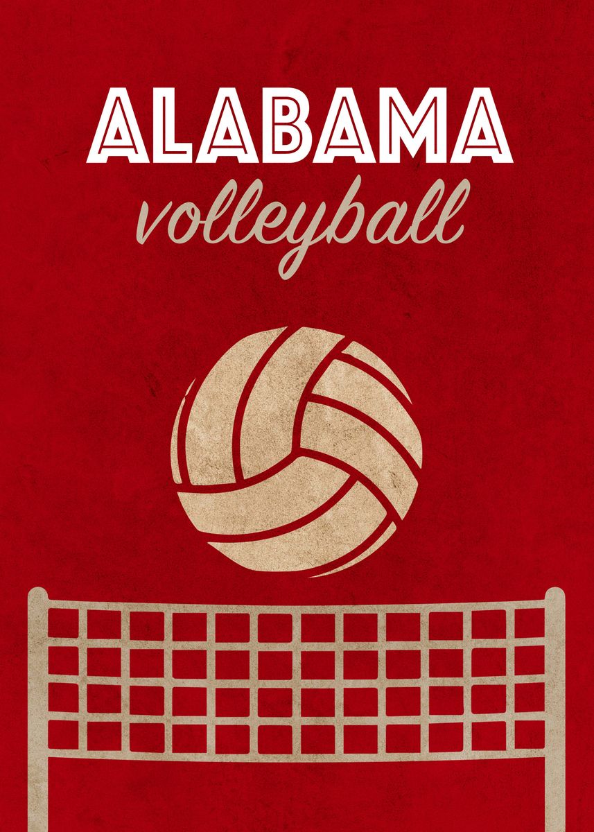 'Alabama College Volleyball' Poster, picture, metal print, paint by ...