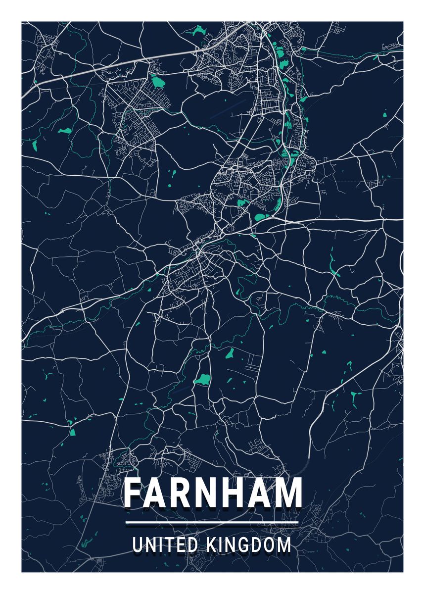 'Farnham Blue Dark Color' Poster, picture, metal print, paint by Tien ...