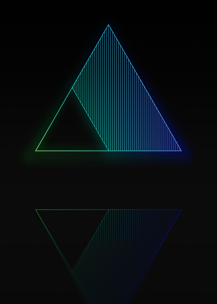 'Neon Geometric Glyph Sign' Poster, picture, metal print, paint by Holy ...