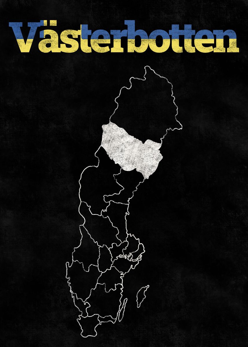 'Region Vaesterbotten' Poster, picture, metal print, paint by ...