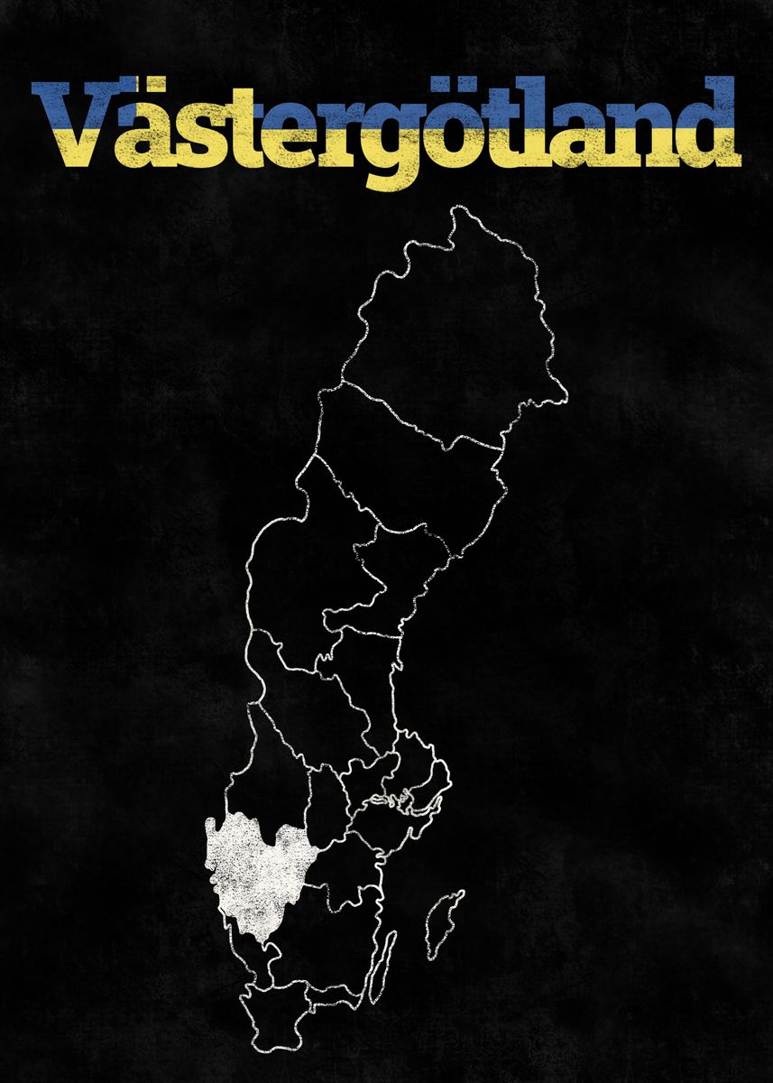 'Region Vaestergoetland' Poster, picture, metal print, paint by ...