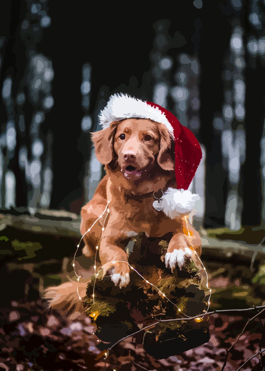 'golden Santa' Poster, picture, metal print, paint by Florian Schmid ...