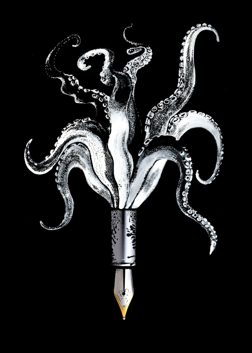'Fountain Octo Pen' Poster, picture, metal print, paint by Inkhorn PH ...