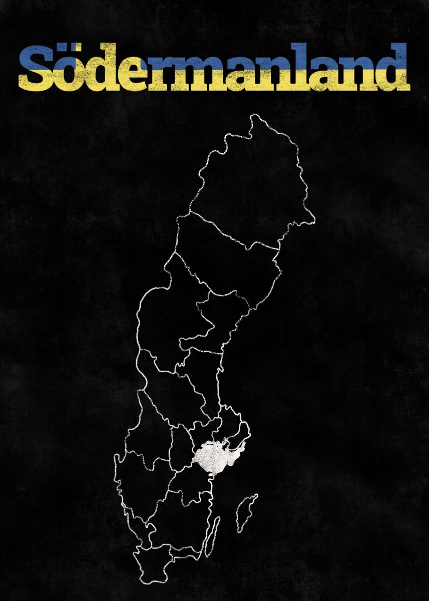 'Region Soedermanland' Poster, picture, metal print, paint by ...