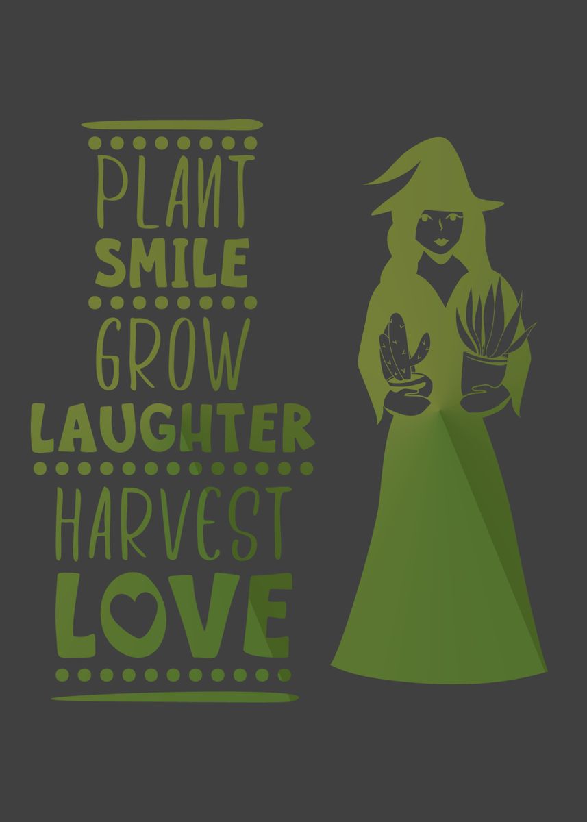 'Plant Smile Grow Laughter' Poster by Family Cutey | Displate