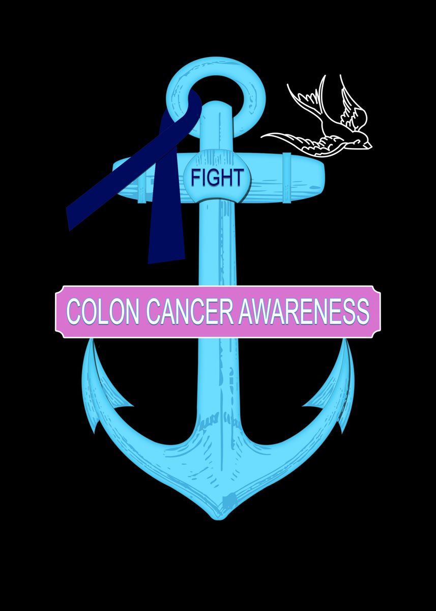 'Colon Cancer Support ' Poster, picture, metal print, paint by ...