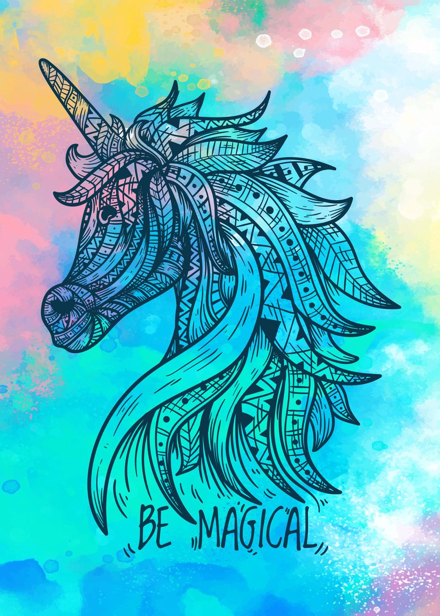 'Mandala Unicorn' Poster by Weilichesmag | Displate