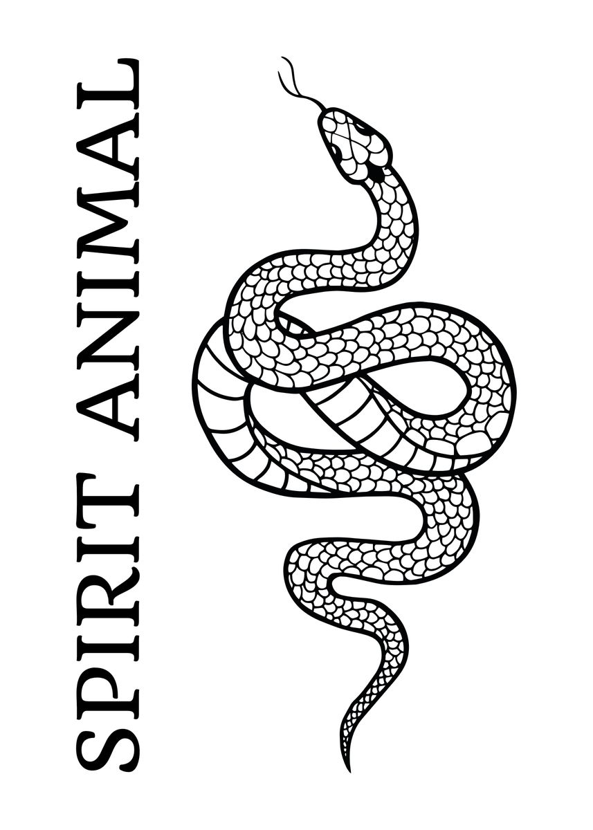 'Snake I Spirit Animal' Poster, picture, metal print, paint by ...