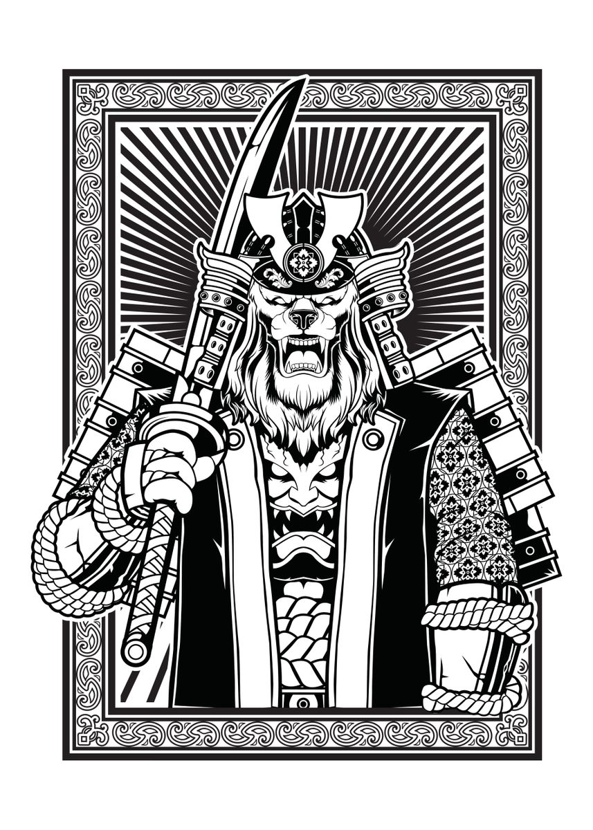 'Lion Samurai' Poster by StonerPlates | Displate