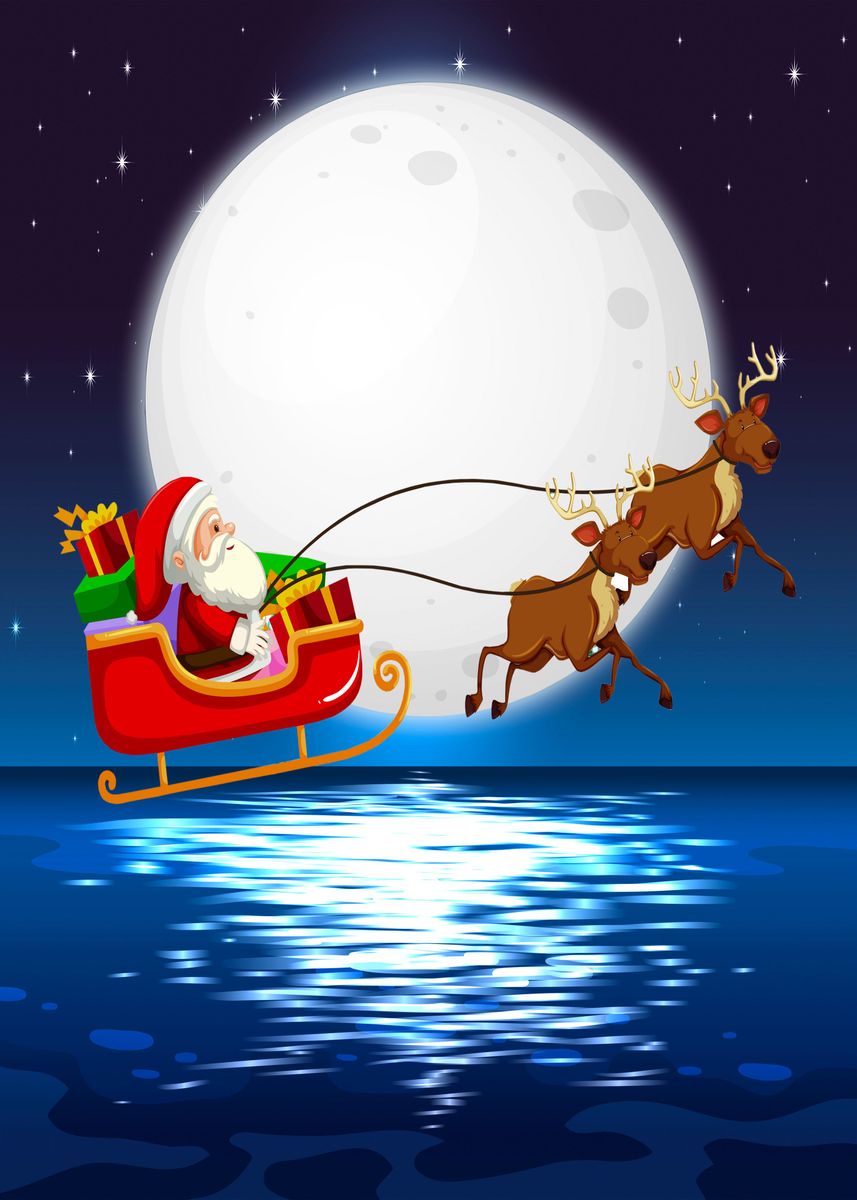 'Christmas Santa' Poster by Miracle Creative | Displate