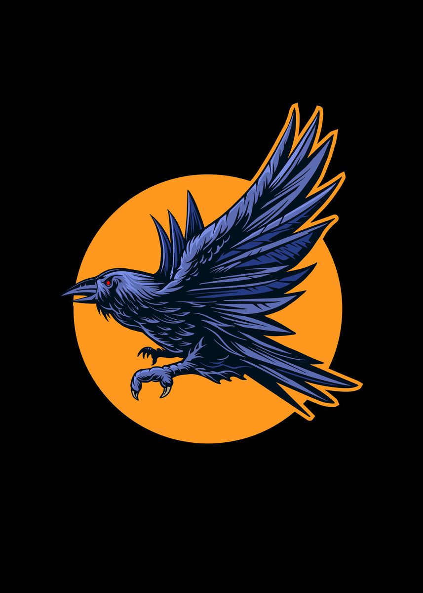 'Raven' Poster, picture, metal print, paint by Black and White | Displate