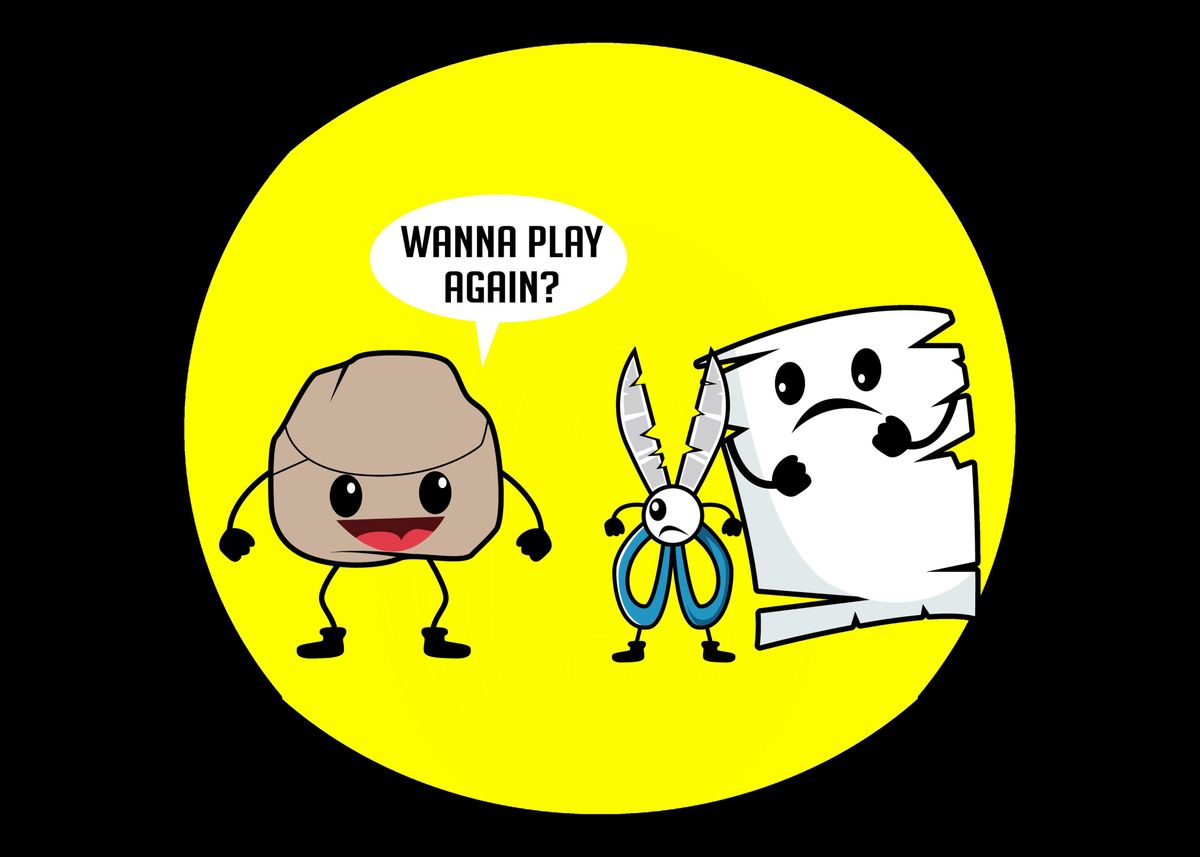 'Rock Paper Scissor Funny F' Poster by Powdertoastman | Displate