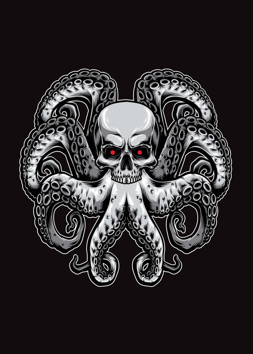 'Octopus' Poster, picture, metal print, paint by Vets Mangs | Displate