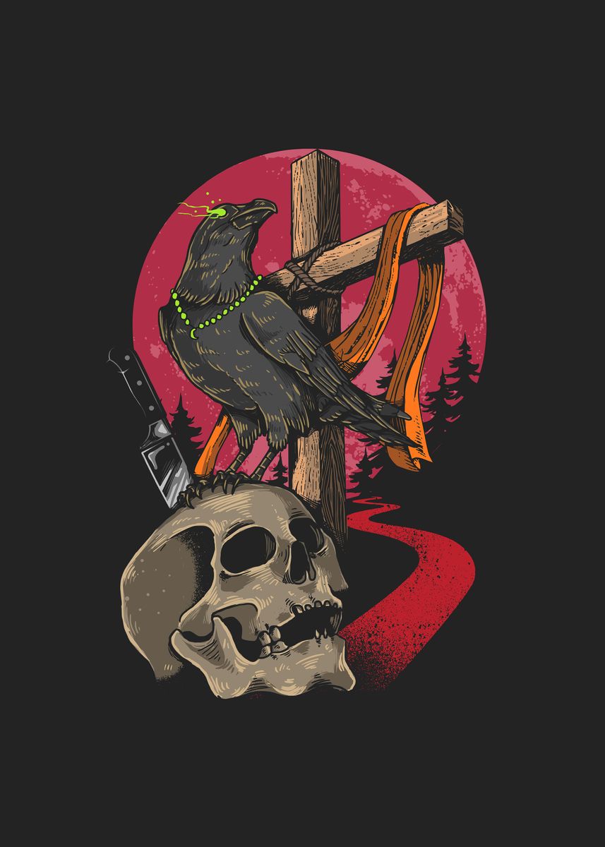 'Raven' Poster, picture, metal print, paint by KimJong Un | Displate