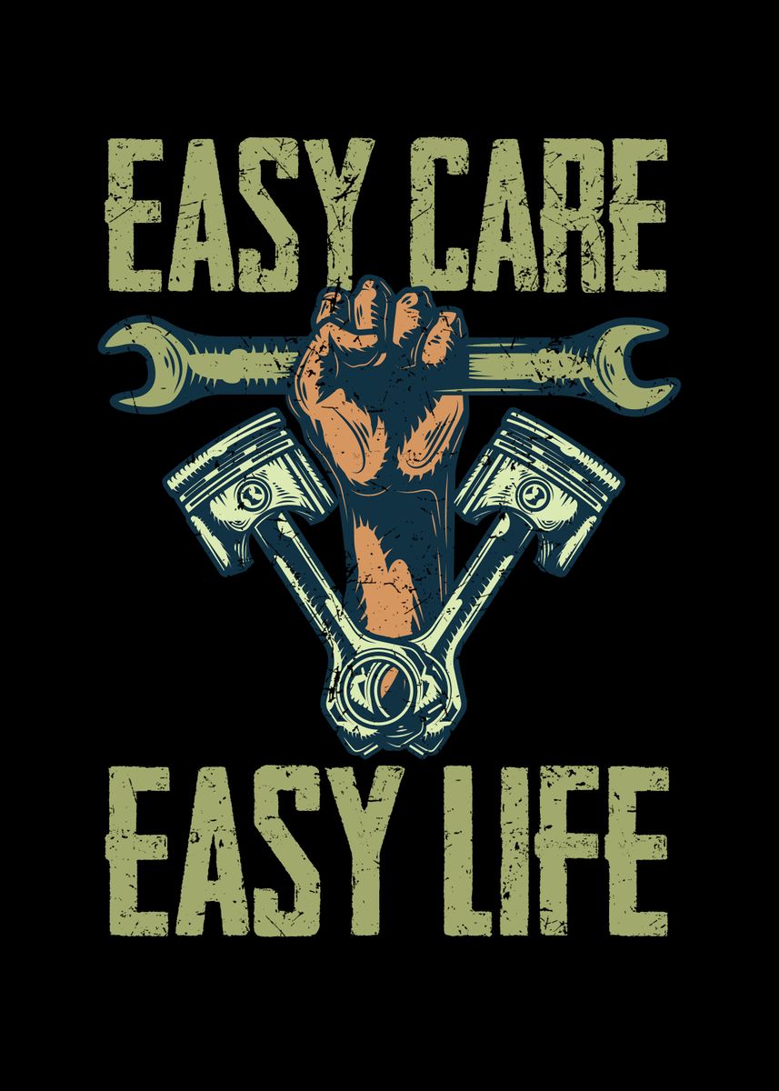 'Car mechanic easy life' Poster, picture, metal print, paint by ...