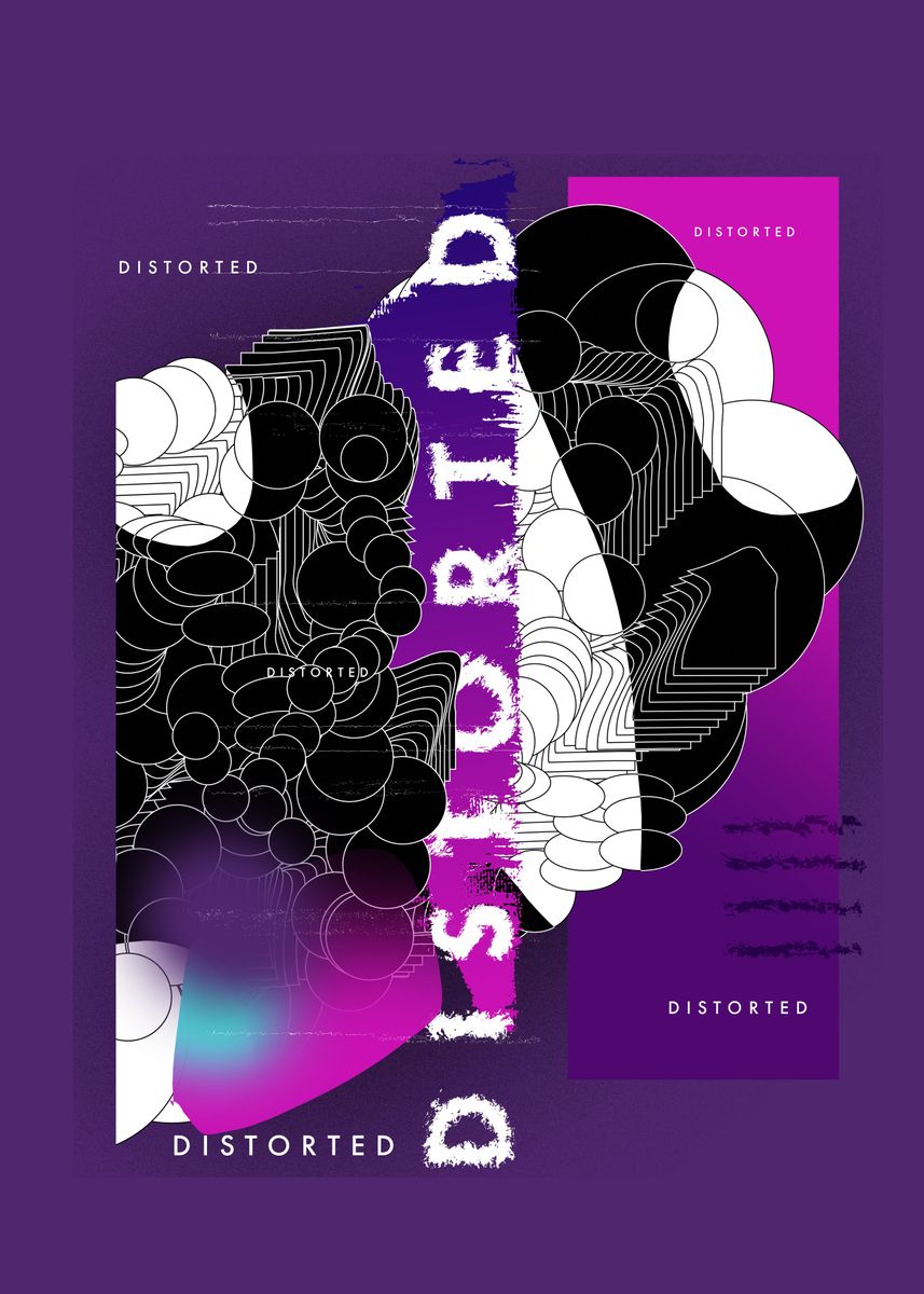 'Distorted' Poster, picture, metal print, paint by Jesse Lennon | Displate